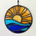 Brilliant Stained Glass Sunset on Ocean Suncatcher | Nautical Sunset ...