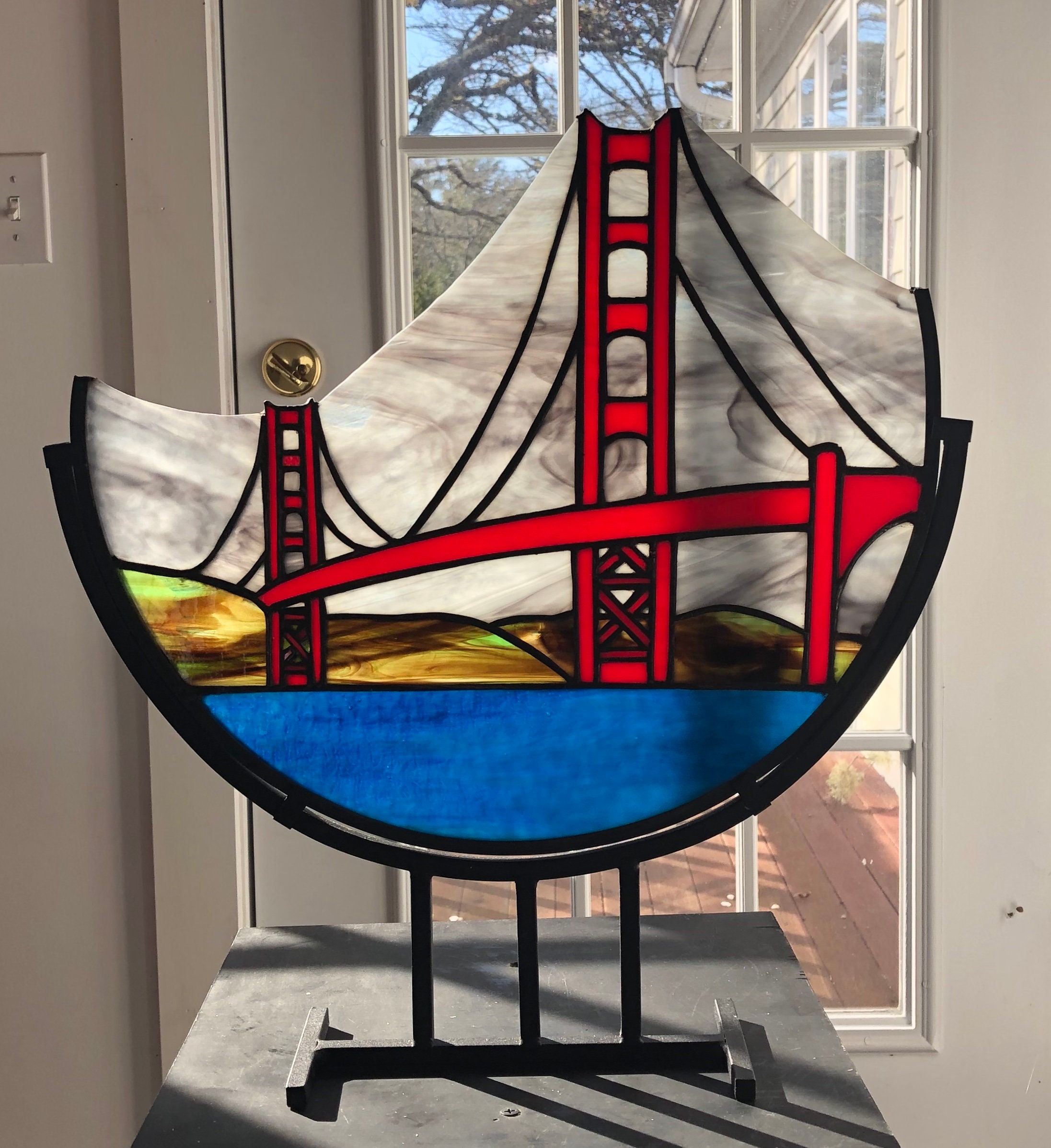Unique Stained Glass Art Sculpture of Golden Gate Bridge San - Etsy