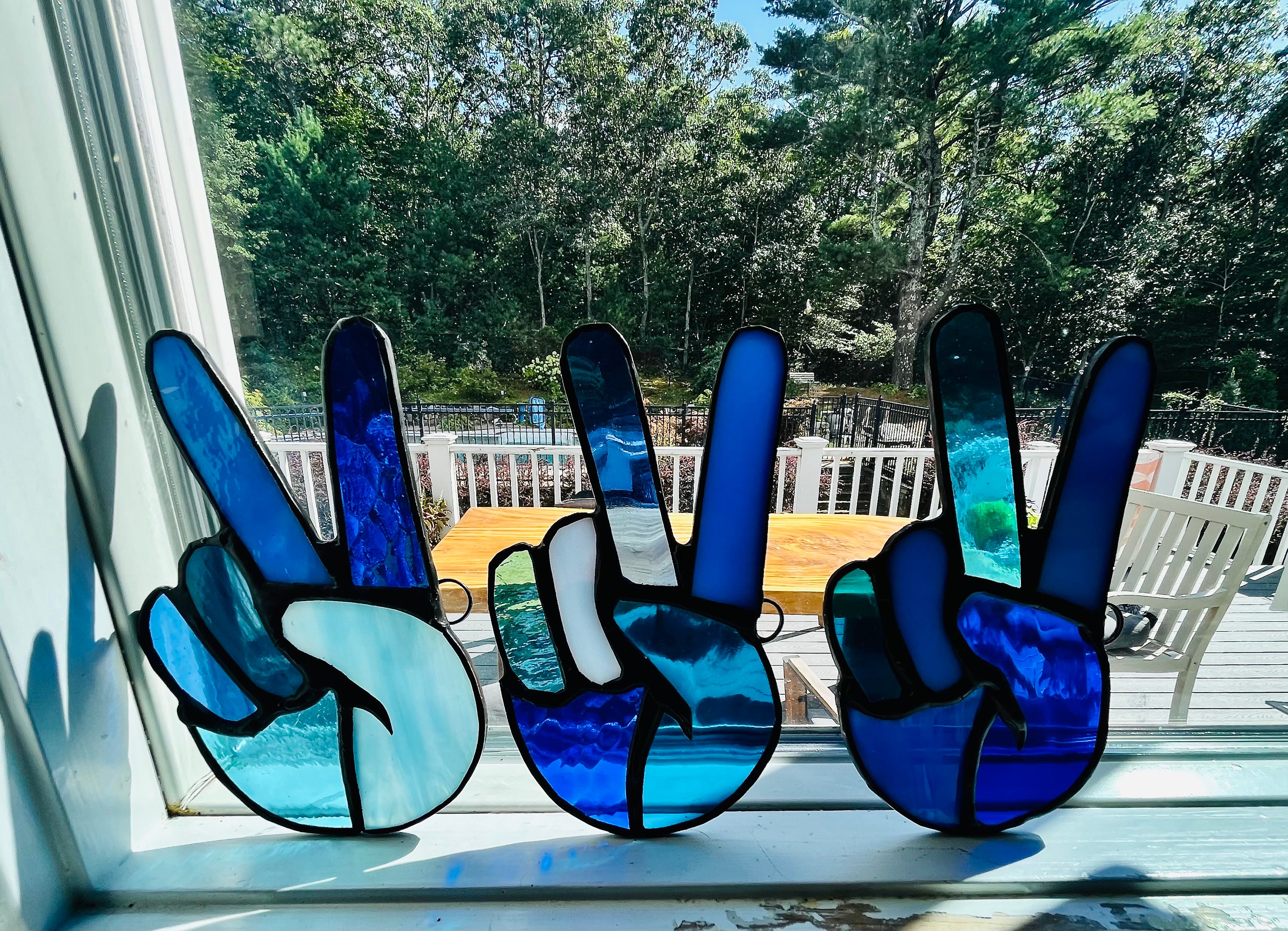 Stained Glass Peace Symbol Hand Sign Peace Love & Equality - Etsy