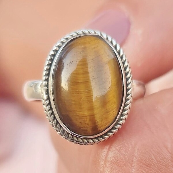 Tiger Eye Ring - Etsy
