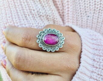 Ruby Filigree Ring | Etsy