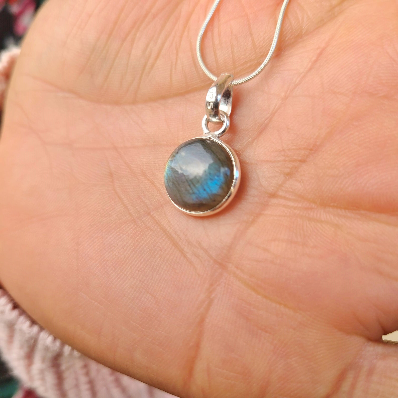 Genuine Labradorite Pendant Labradorite Pendant Silver | Etsy