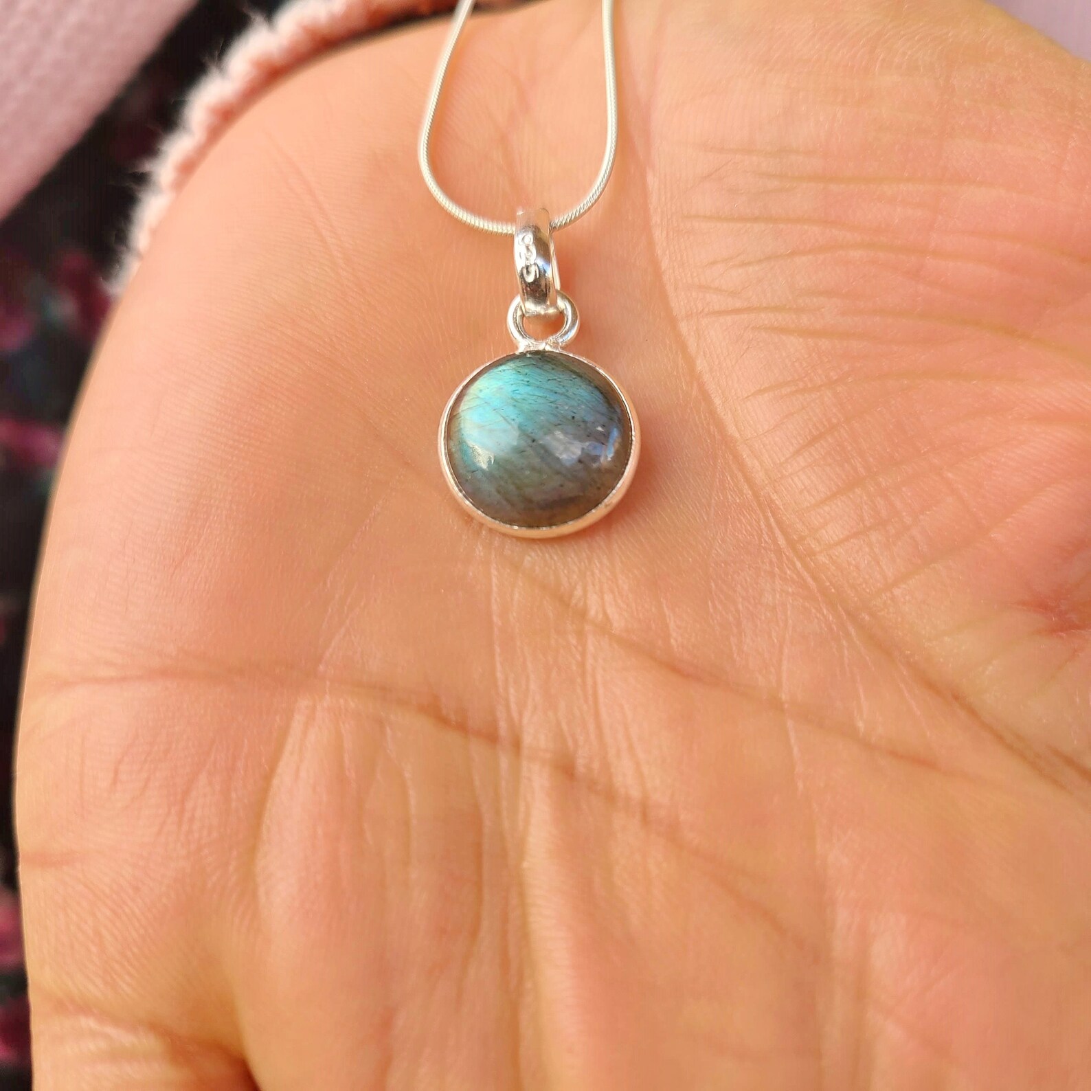 Genuine Labradorite Pendant Labradorite Pendant Silver | Etsy