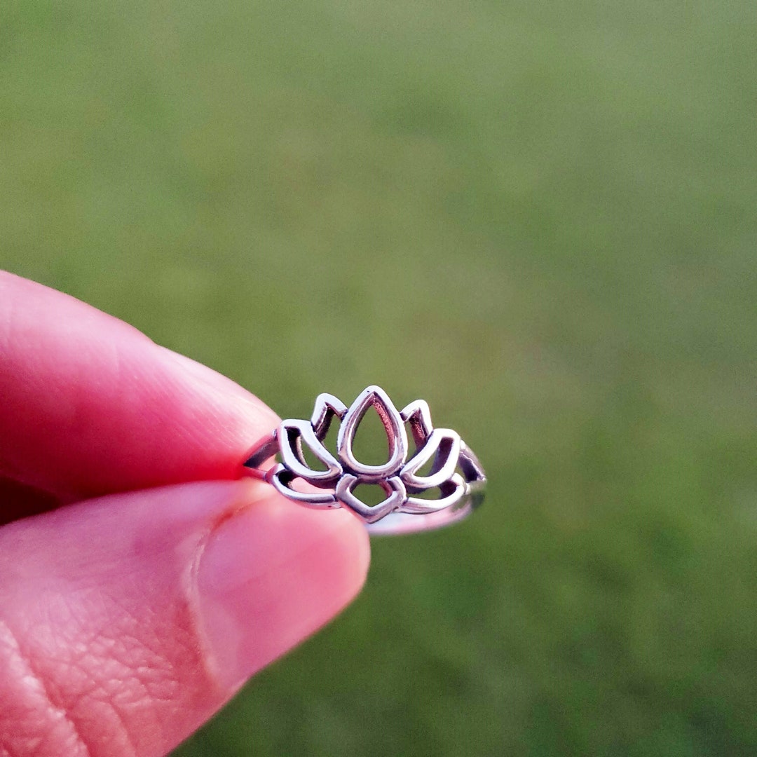 Lotus Ring, Silver Lotus Flower Ring, Silver Lotus Ring, Sterling ...