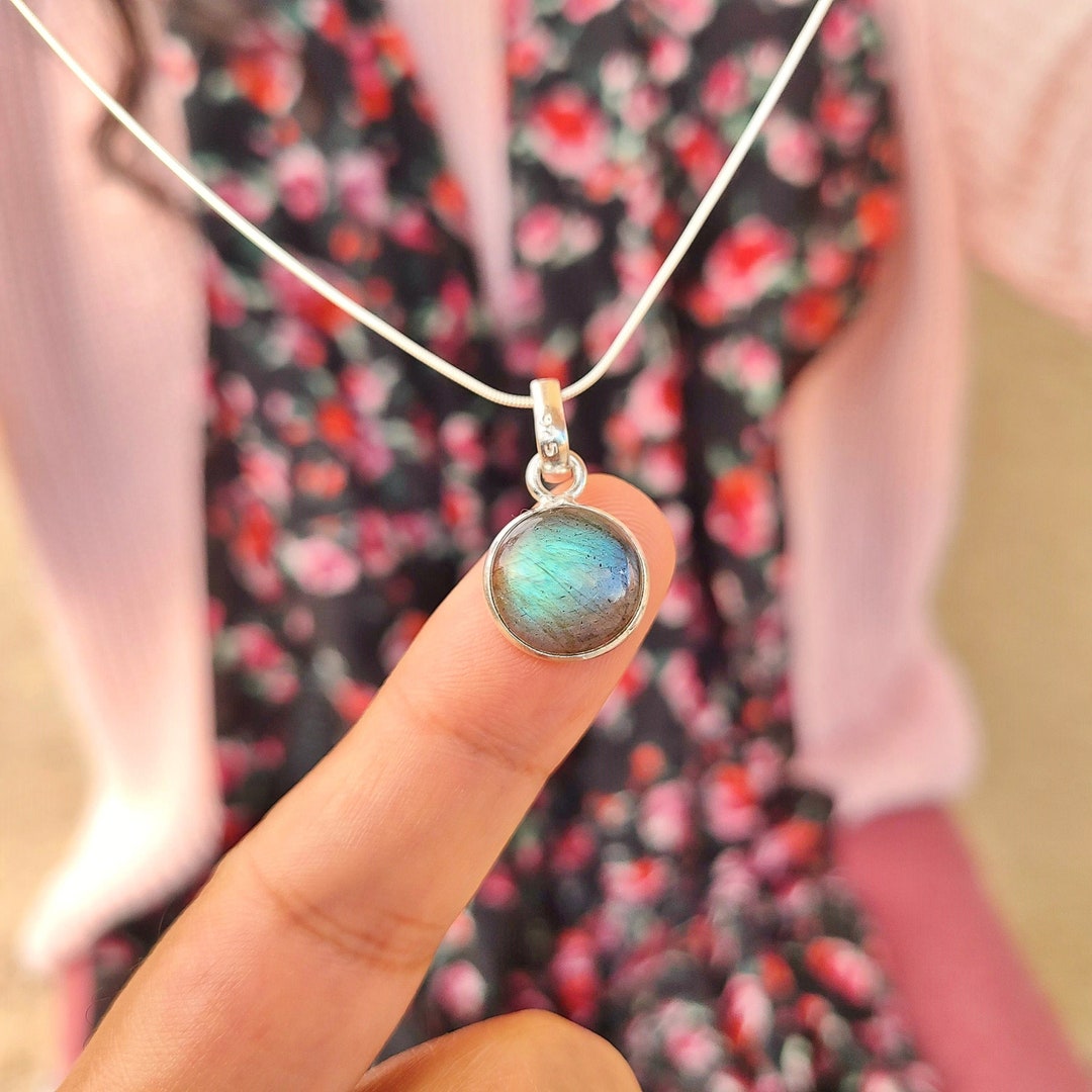 Genuine Labradorite Pendant, Labradorite Pendant Silver, Sterling ...