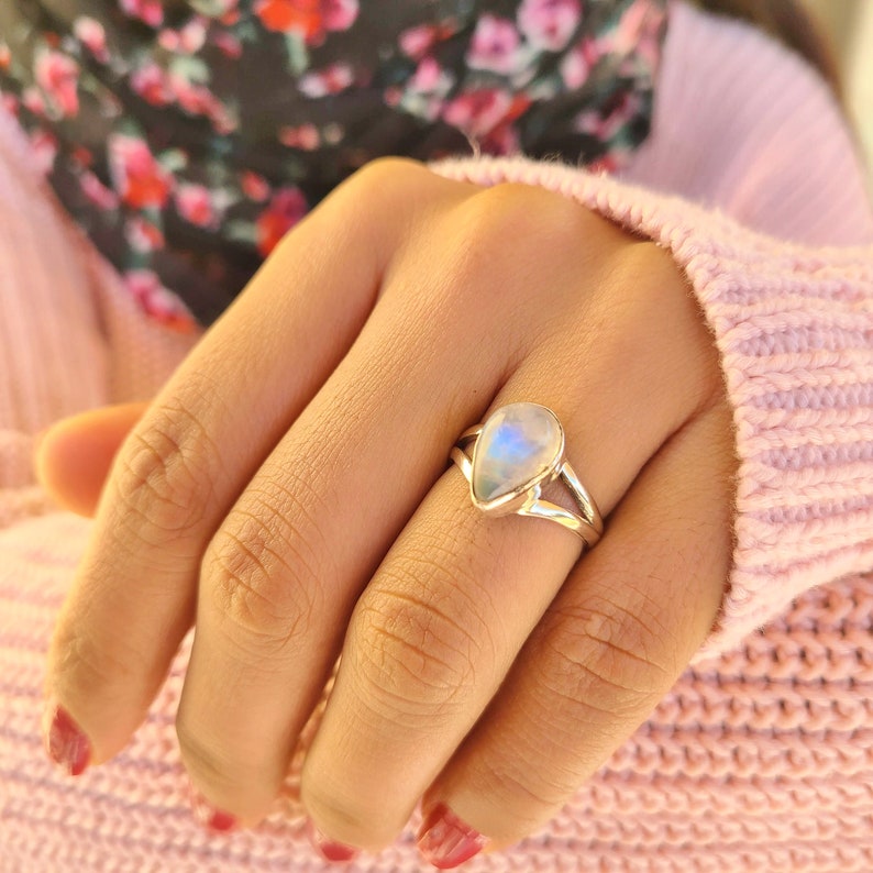 Natural Moonstone Ring Moonstone Silver Ring Handmade - Etsy