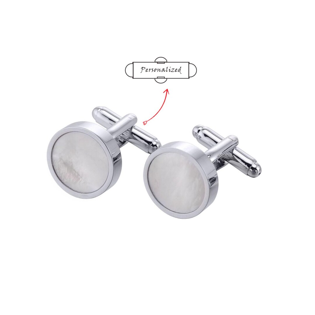 Personalized Wedding Cufflinks-initial Name Cufflinks-natural Shell ...
