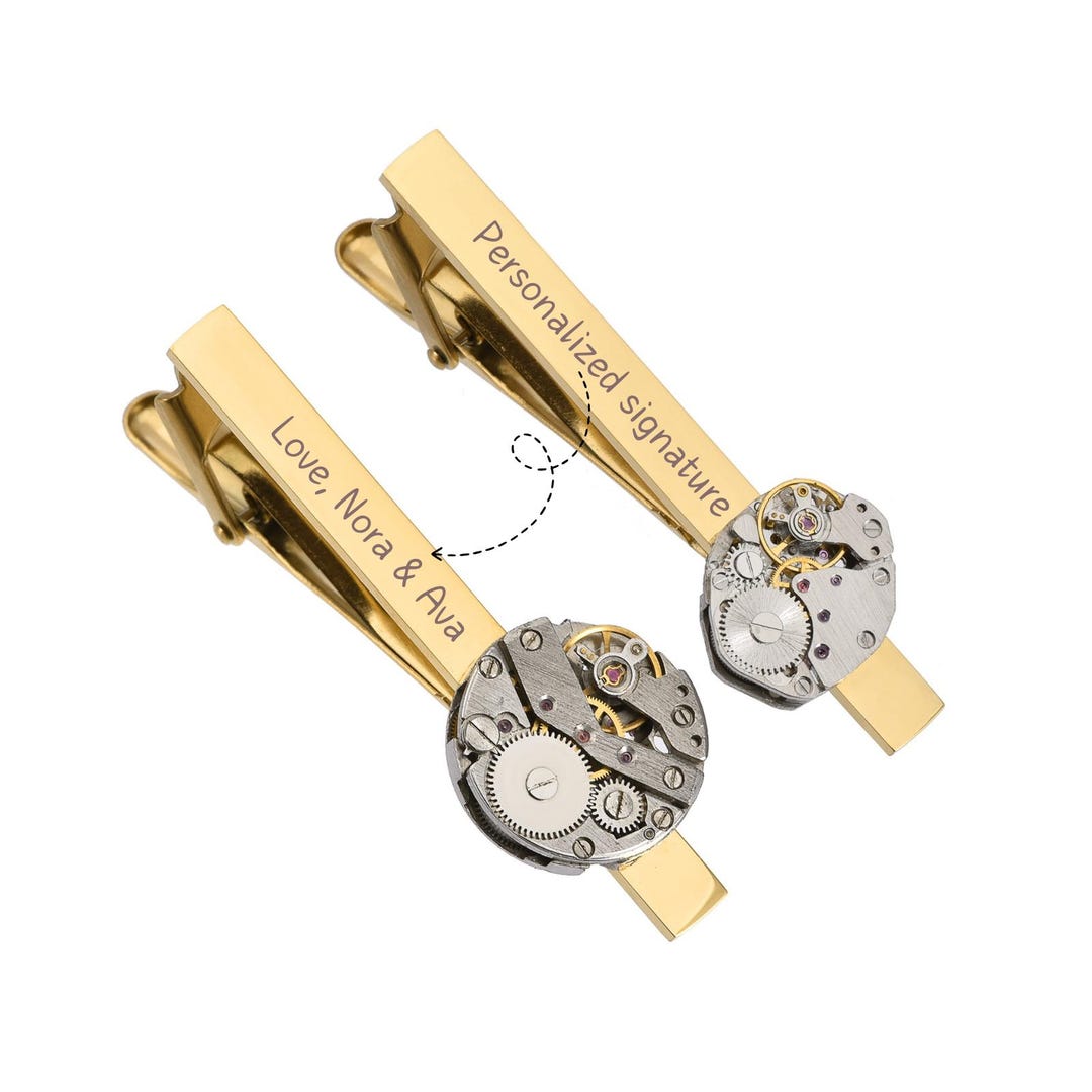 Gold Mechanical Tie Clip–steampunk Inspired Watch Movement Design ...