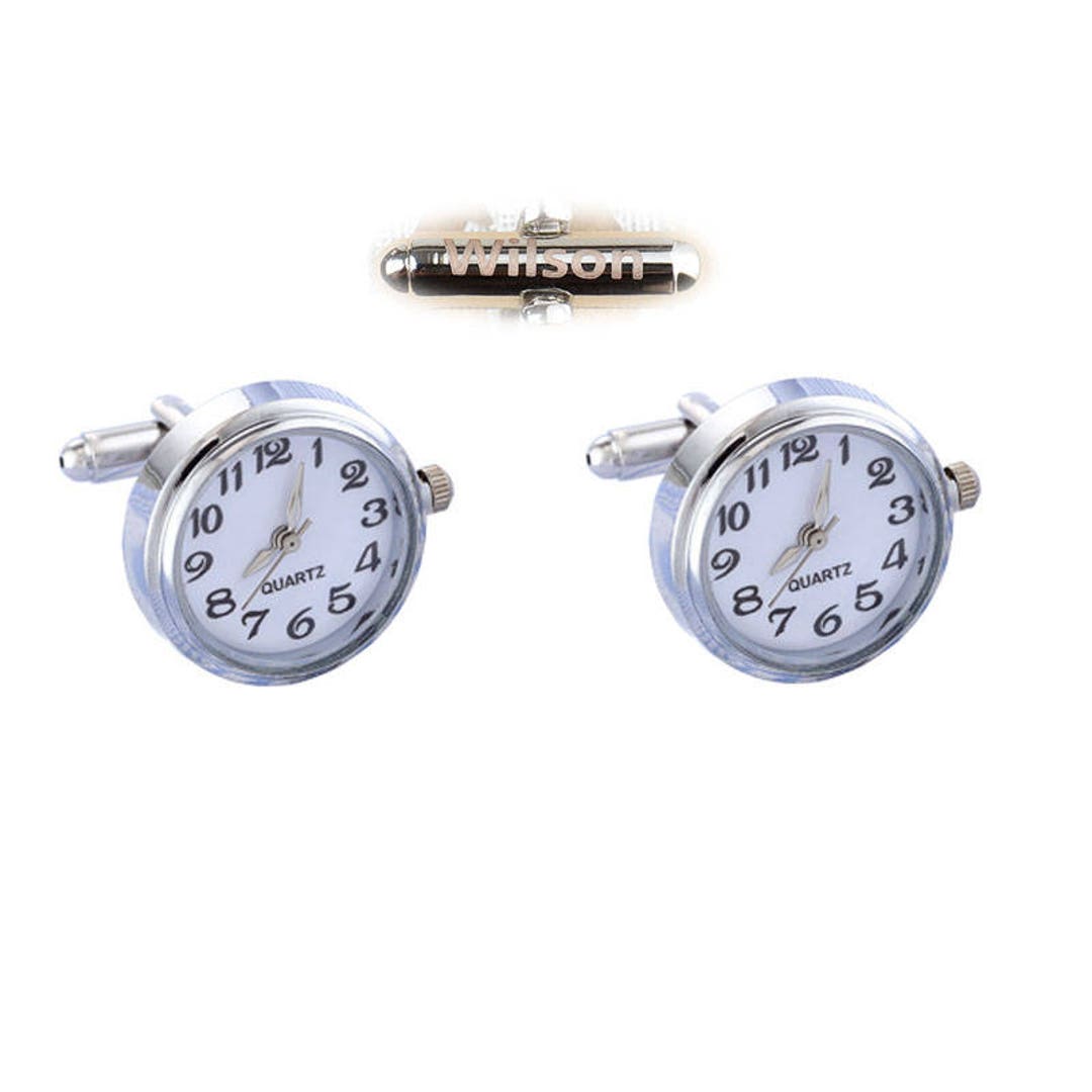 Personalized Name Cufflinks.the Clock Cufflinks.engraved Cufflinks ...
