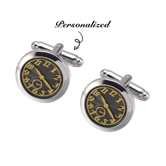 Ustomized Clock Cufflinks Engraved Cufflinks-best Man - Etsy