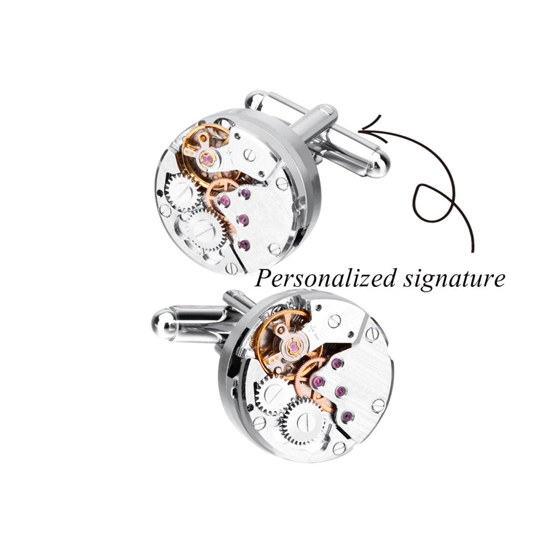 Personalized Name Cufflinks, Punk Mechanical Cufflinks, Wedding ...