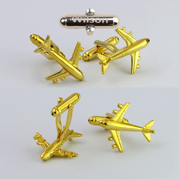Boeing 747 Airliner Cufflinks Personalized Name Cufflinks - Etsy