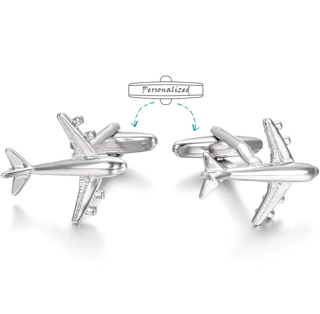 Boeing 747 Airliner Cufflinks, Personalized Name Cufflinks, 747 Jet ...