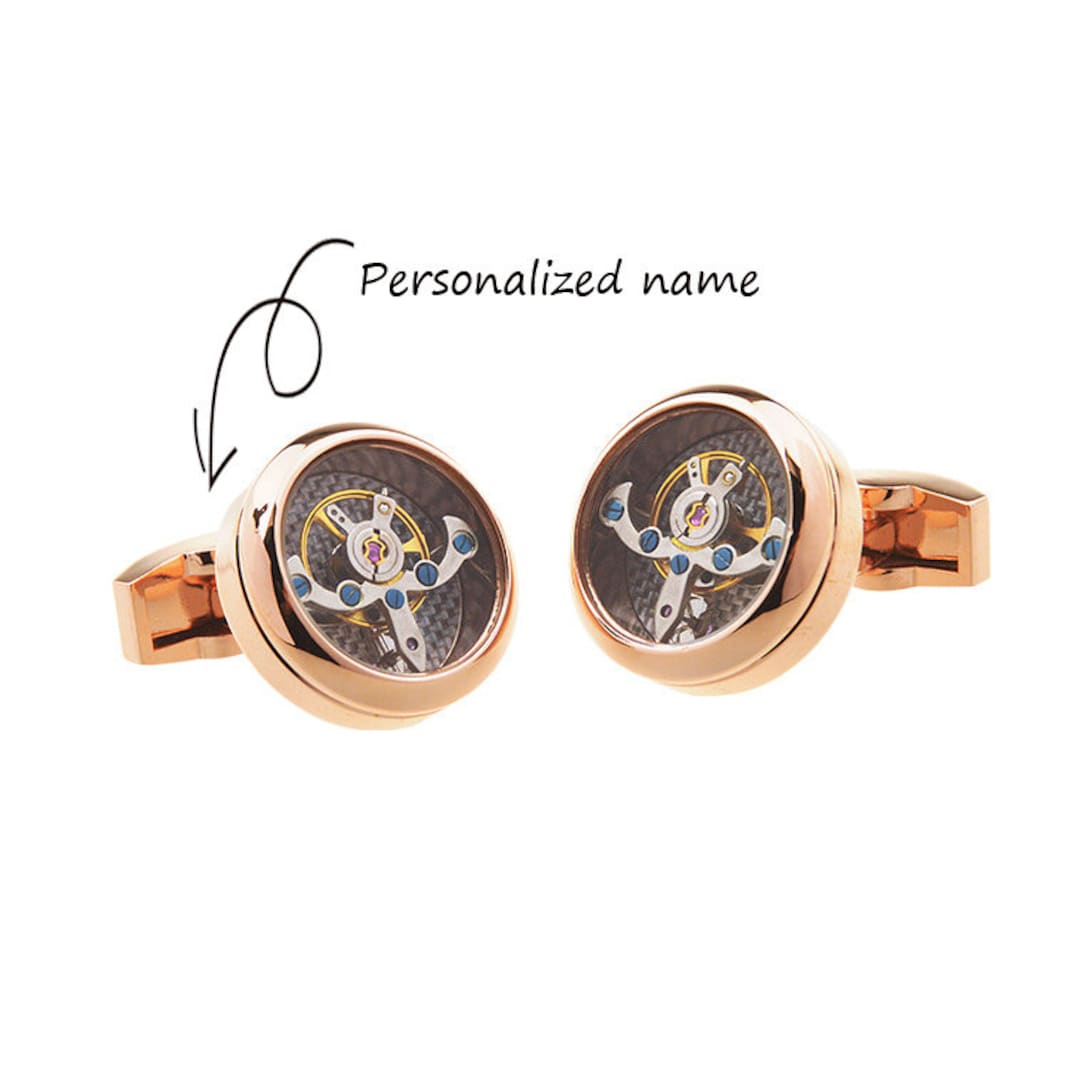 Cuff-daddy Rose Gold Silver Working Tourbillon Carbon Fiber Watch ...