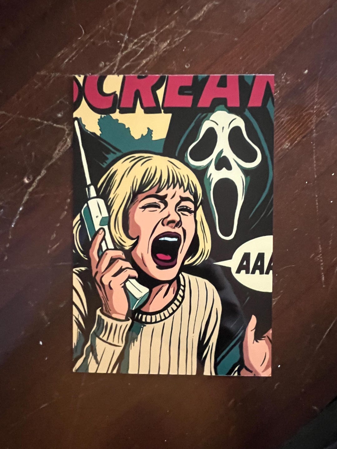 Scream Vintage Comic Book Print | Casey Becker & Ghostface | 4x6 High ...