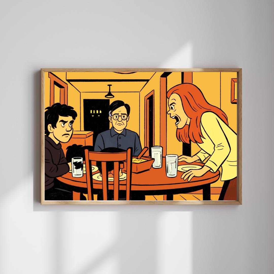 Hereditary Dinner Scene Archie-style Art Print | 5x7 A24 Horror Fan Art ...