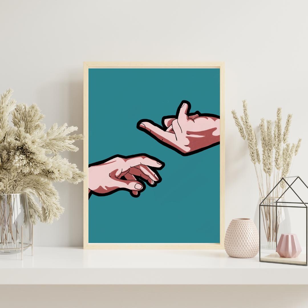 The Creation of Sass 8x10 Pop Art Print | Michelangelo Parody With ...