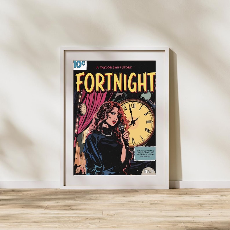 Fortnight Inspired Comic Book Cover Print | Taylor Swift Fan Art | Retro Pop Art Digital ...