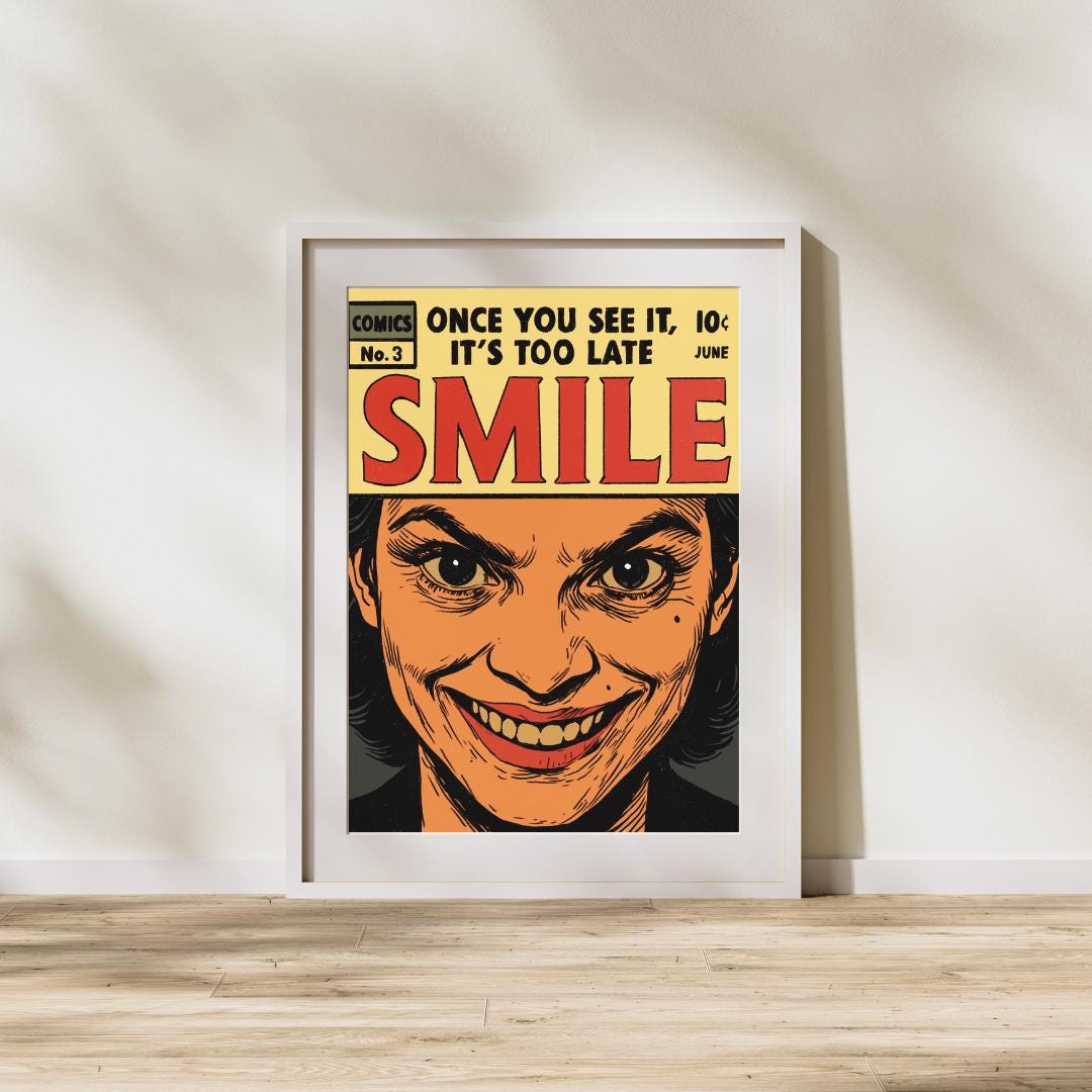 Smile Comic Book Cover Print | Horror Art Digital Download | Creepy Pop ...