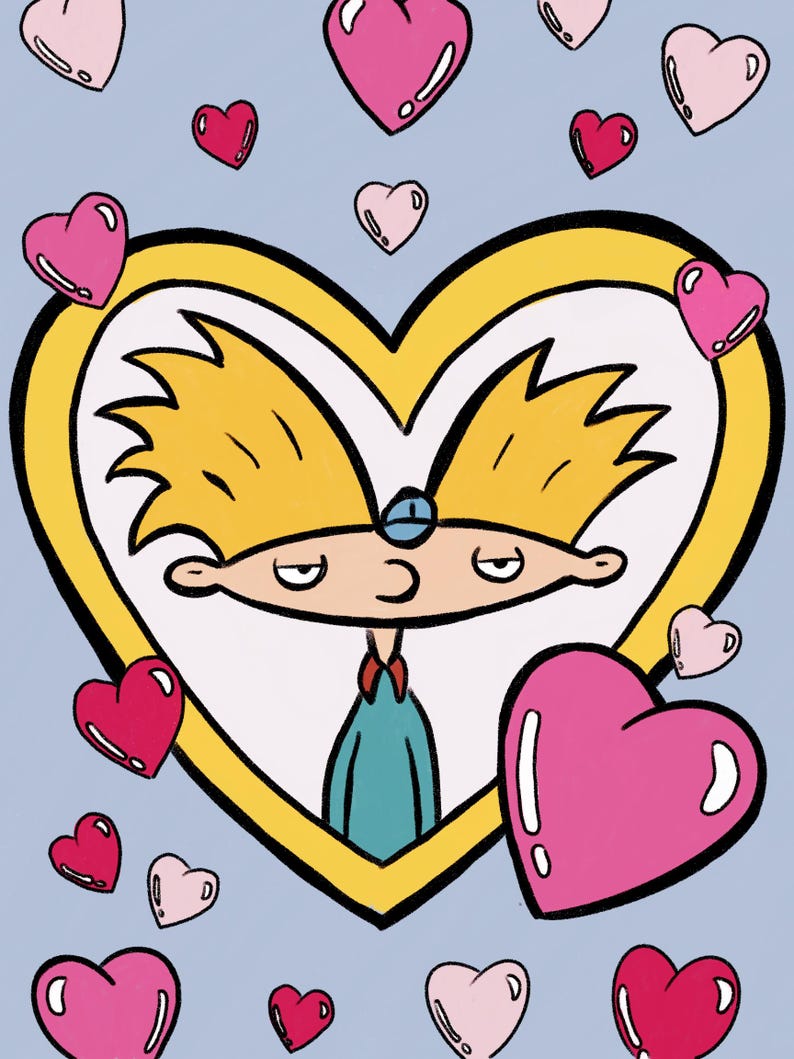 Hey Arnold Heart Frame 8x10 Art Print | Nostalgic Cartoon Wall Art ...