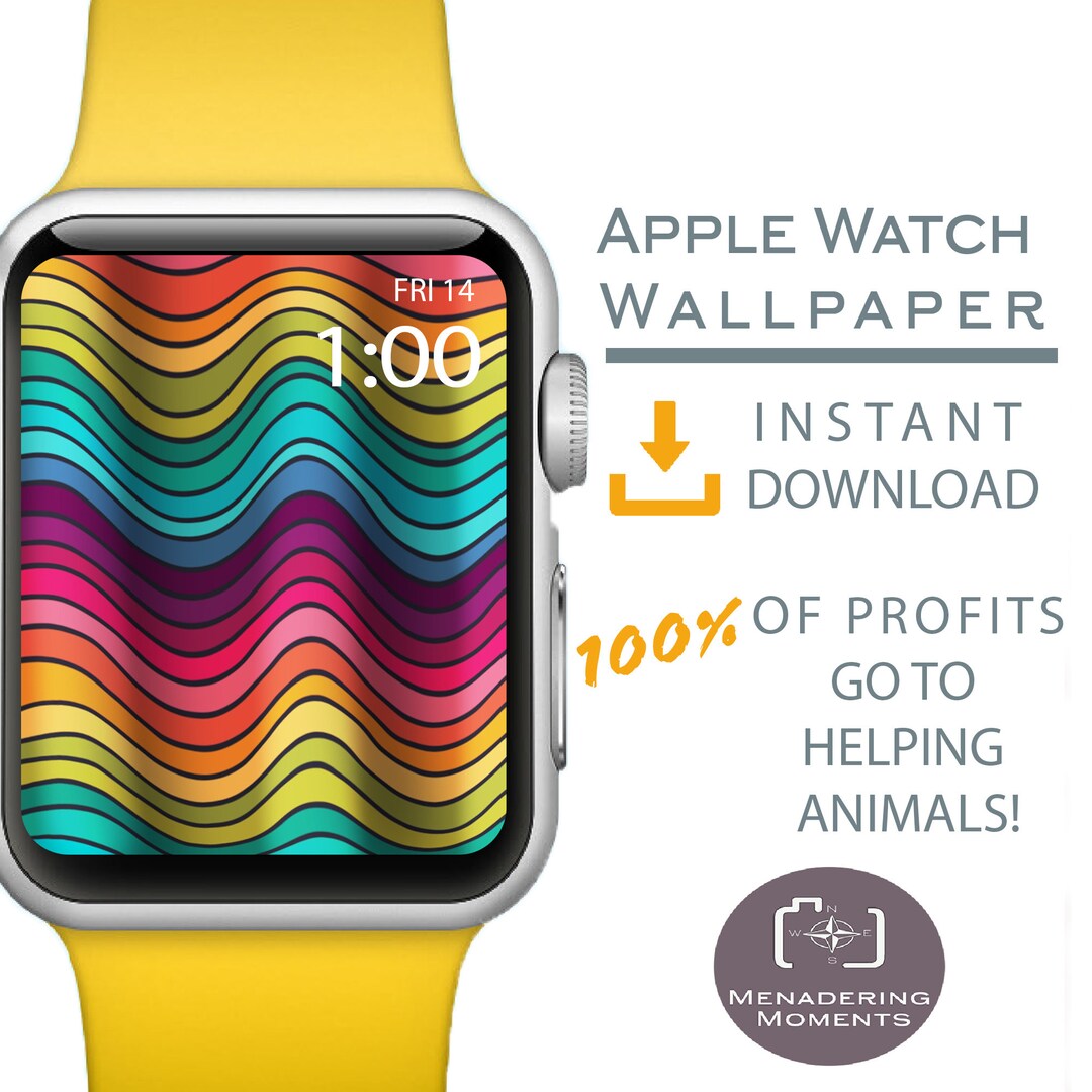 Apple Watch Wallpaper, Rainbow Waves Apple Watch Face, Apple Watch Face ...