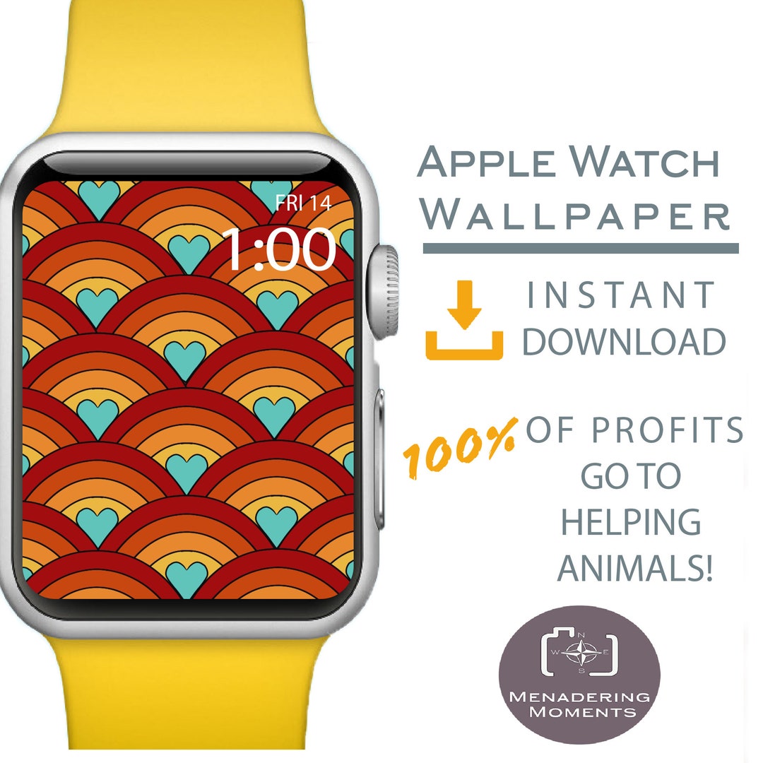 Apple Watch Wallpaper, Rainbow Heart Apple Watch Face, Apple Watch Face ...