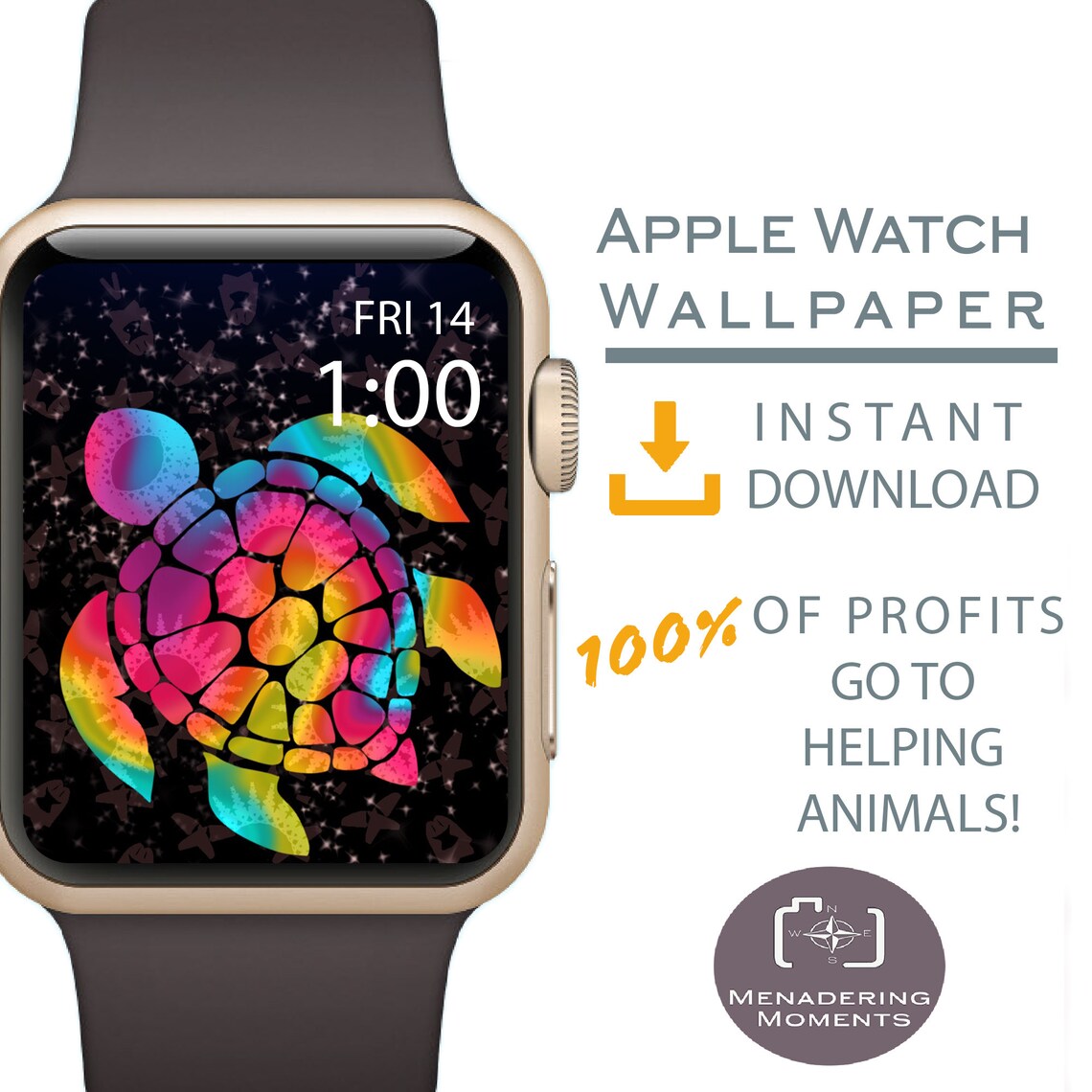 Apple Watch Wallpaper, Turtle Art Apple Watch Face, Tribal Turtle Apple ...