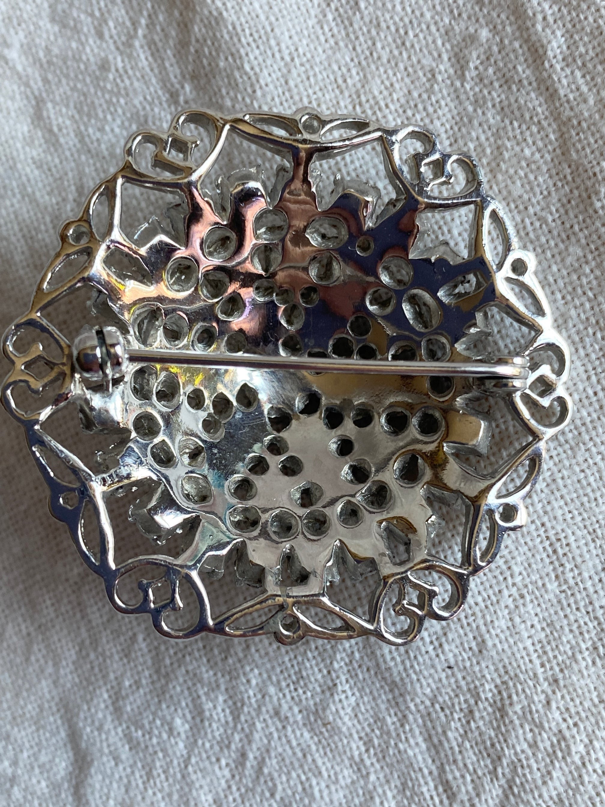 Panetta Rhinestone Round Brooch, Vintage Pin - Etsy