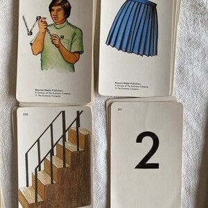 1970s Picture Cards, Vocabulary Cards, Vintage, Set of 5, Random ...