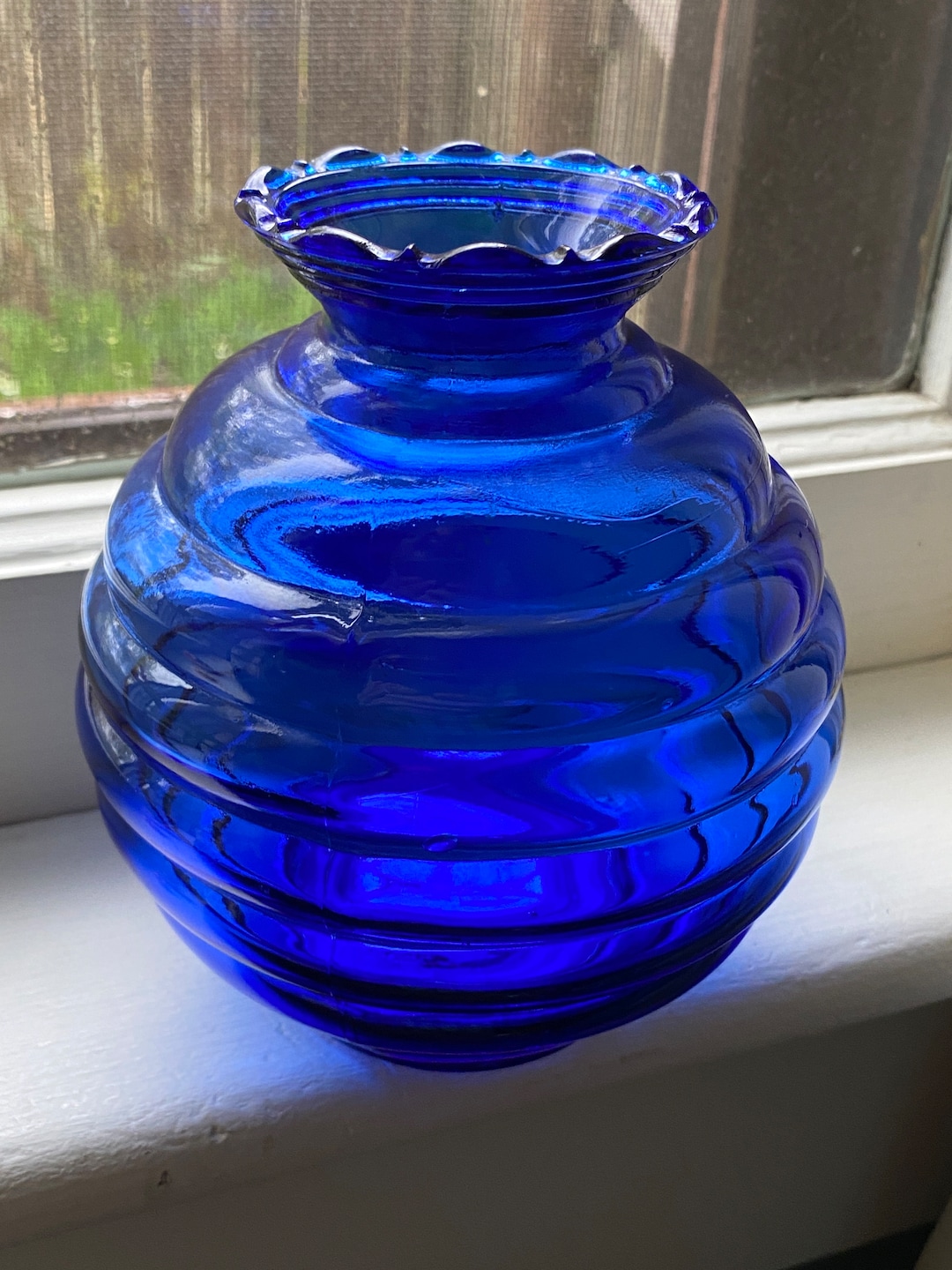 Cobalt Blue Beehive Ribbed Vase, Vintage, USA - Etsy