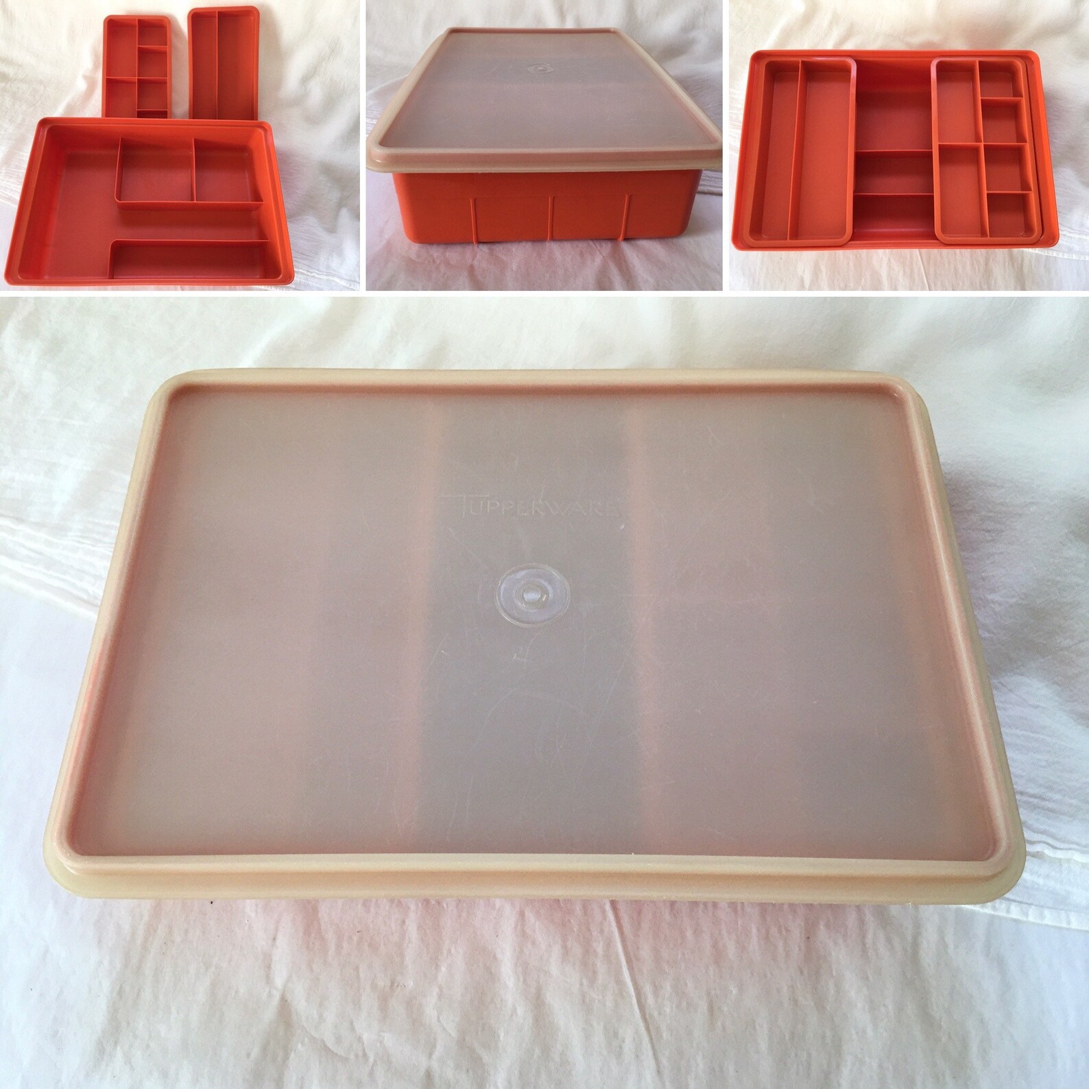 Tupperware Tuppercraft Orange Sliding Divider Organizer - Etsy