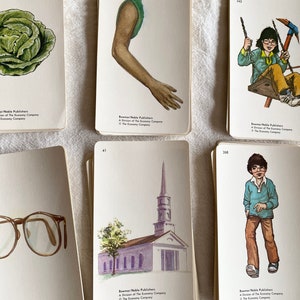 1970s Picture Cards, Vocabulary Cards, Vintage, Set of 5, Random ...