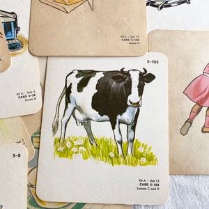 1950’s Picture Cards, Vocabulary Cards, Vintage, Set of 5, Random ...