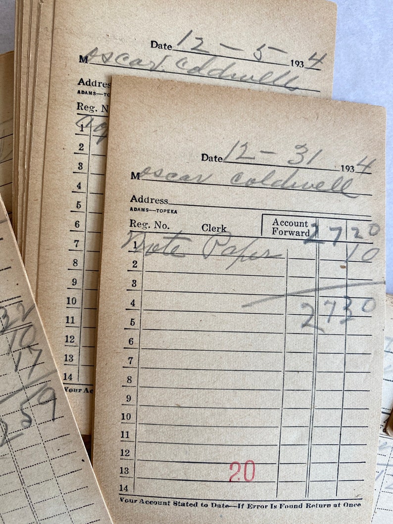 4 Grocery Receipts, 1930s, Account Receipts, Vintage, Ephemera, Random ...
