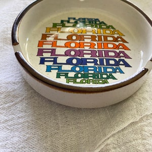 Florida Rainbow Ashtray, Cigarette Ashtray, 1970s, Pottery, Incense ...