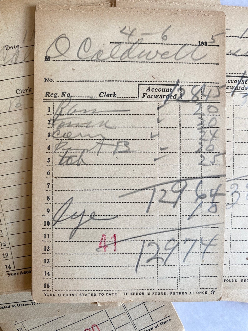 4 Grocery Receipts 1930s Account Receipts Vintage - Etsy