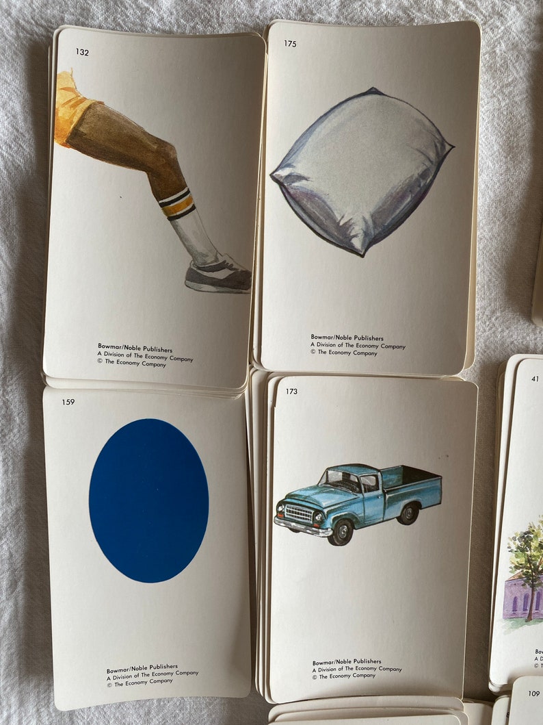 1970s Picture Cards Vocabulary Cards Vintage Set of 5 - Etsy