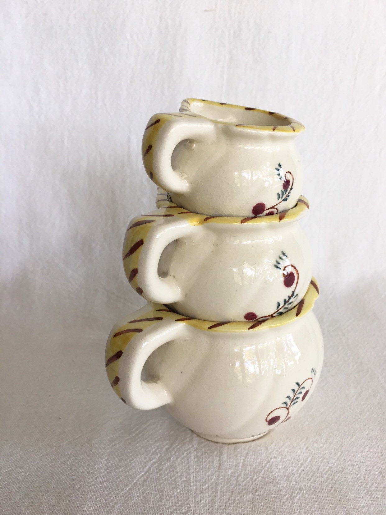 Dutch Measuring Cups Folk Art Hand Painted Mid Century - Etsy