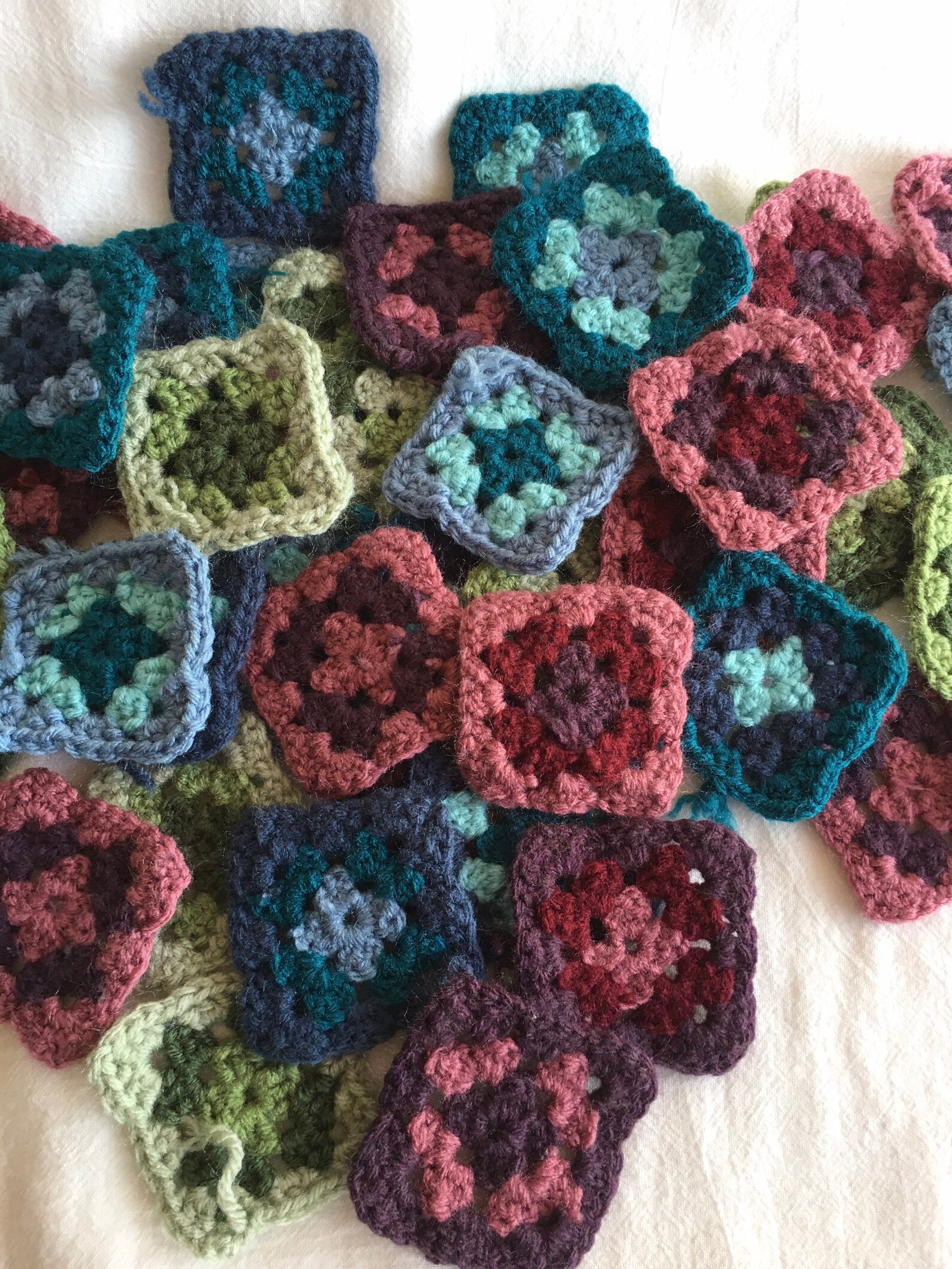 Small Granny Squares One Dozen of Assorted Colors Acrylic - Etsy