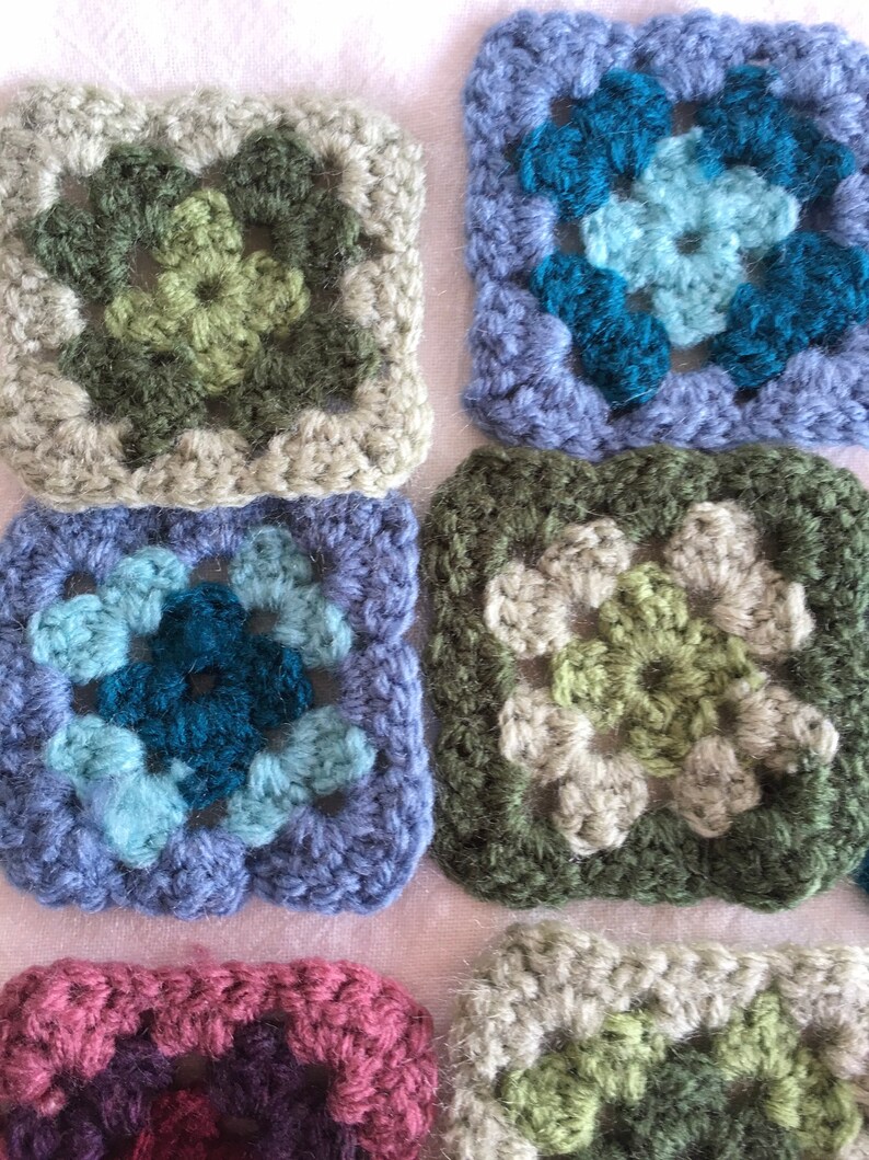 Small Granny Squares One Dozen of Assorted Colors Acrylic - Etsy