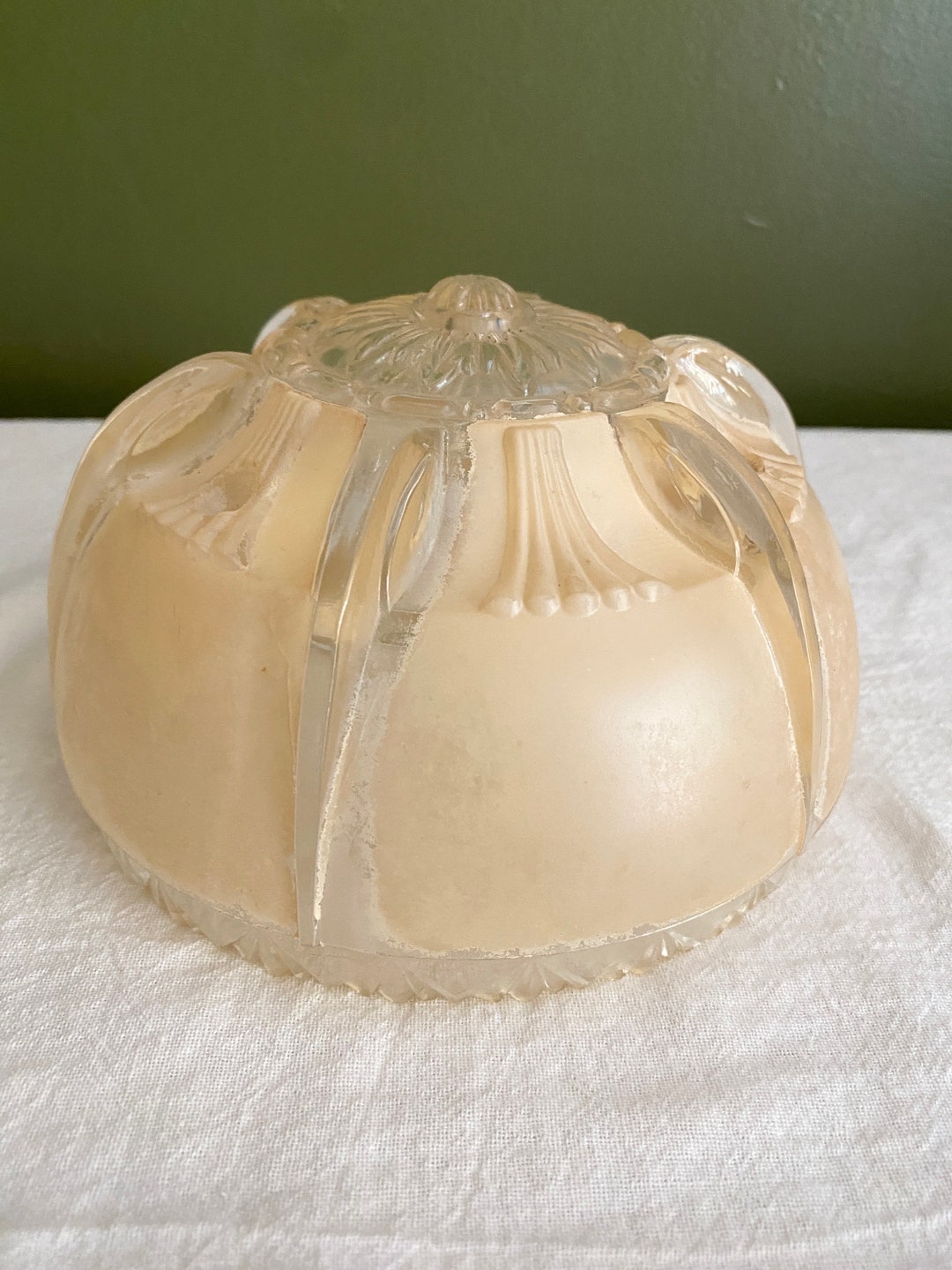 1930’s Art Deco Cream Glass Light Cover, Ceiling Mount, Vintage - Etsy