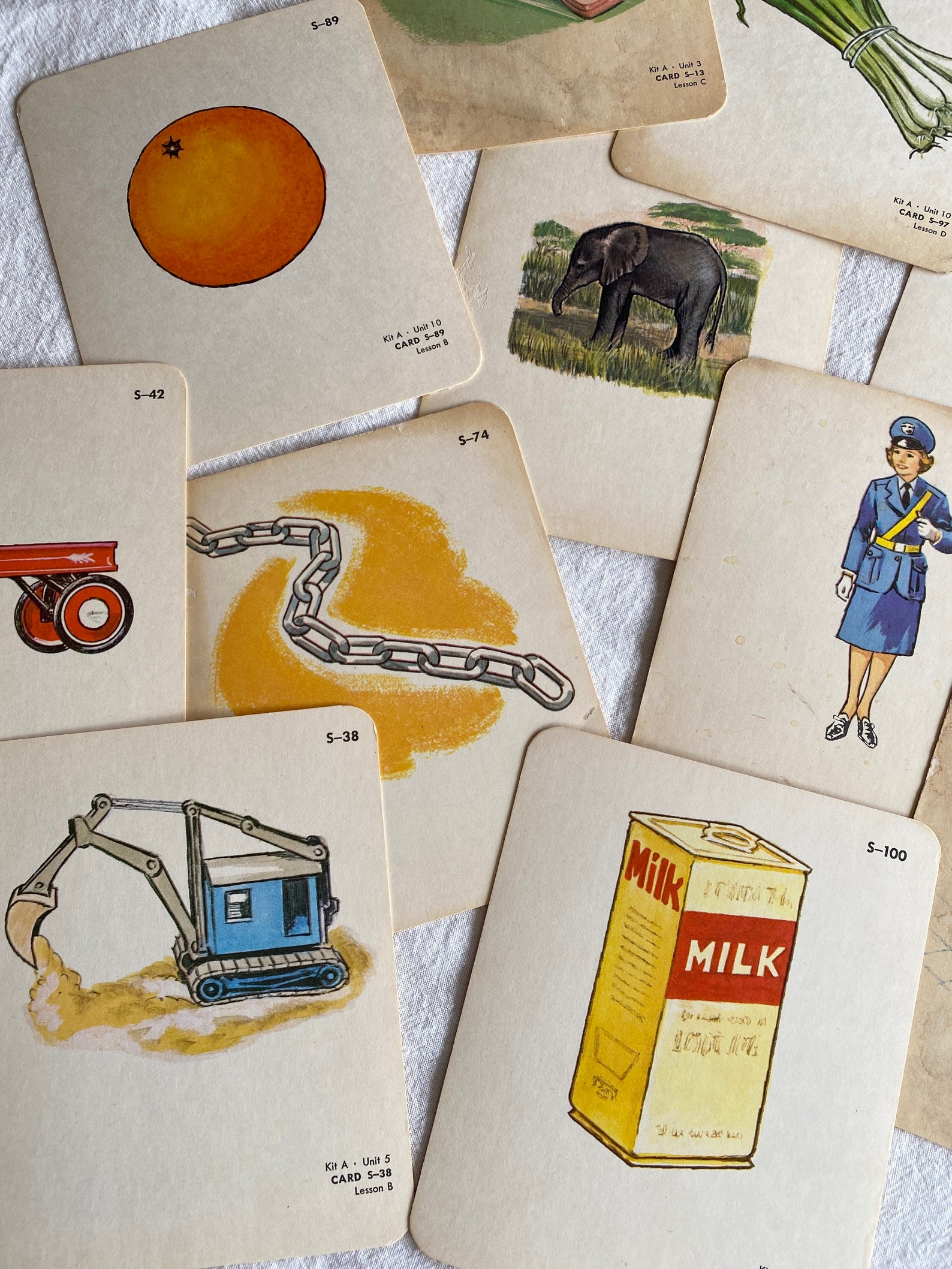 1950s Picture Cards Vocabulary Cards Vintage Set of 5 - Etsy