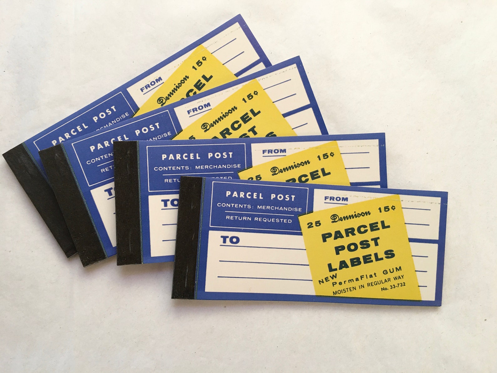 Dennison Parcel Post Labels, Book of 25, Permaflat Gum, Vintage - Etsy