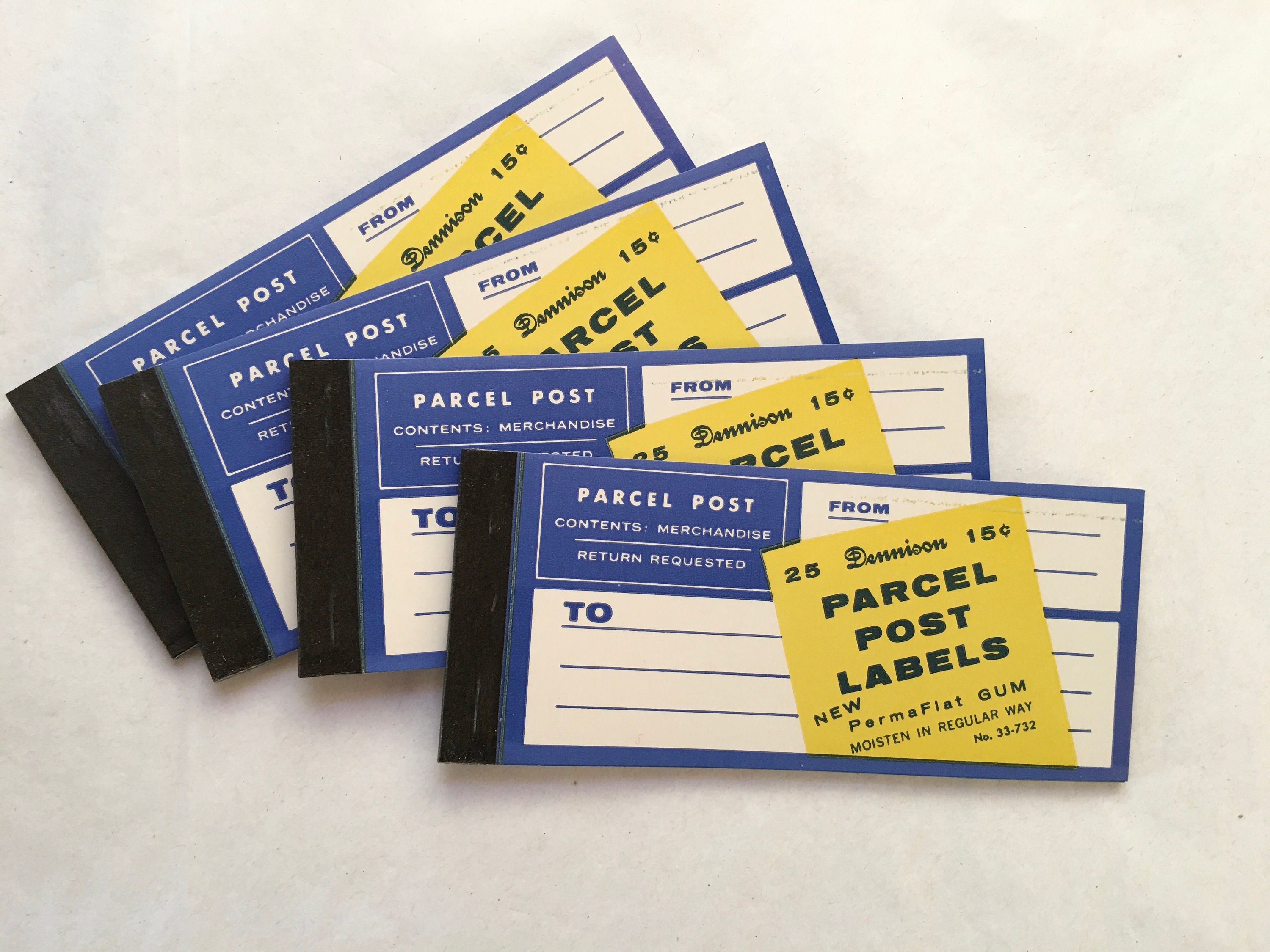 Dennison Parcel Post Labels Book of 25 Permaflat Gum - Etsy