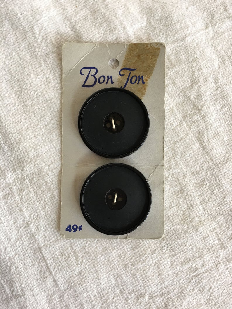 Bon Ton Black Vintage Buttons NOS Original Card - Etsy