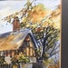 Signed Watercolor, Anne Hathaway's Cottage, John Corvin, 1978, English ...
