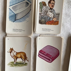 1970s Picture Cards, Vocabulary Cards, Vintage, Set of 5, Random ...