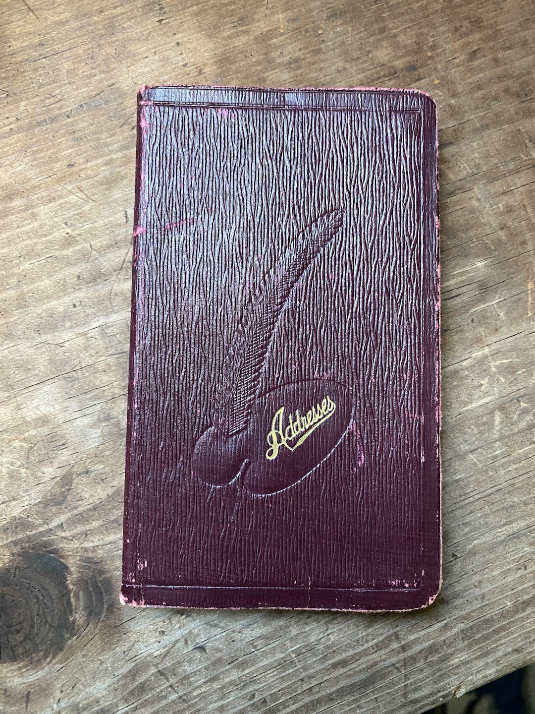 Vintage Address Book, Red Faux Leather, Used, Travel Log, Ephemera ...