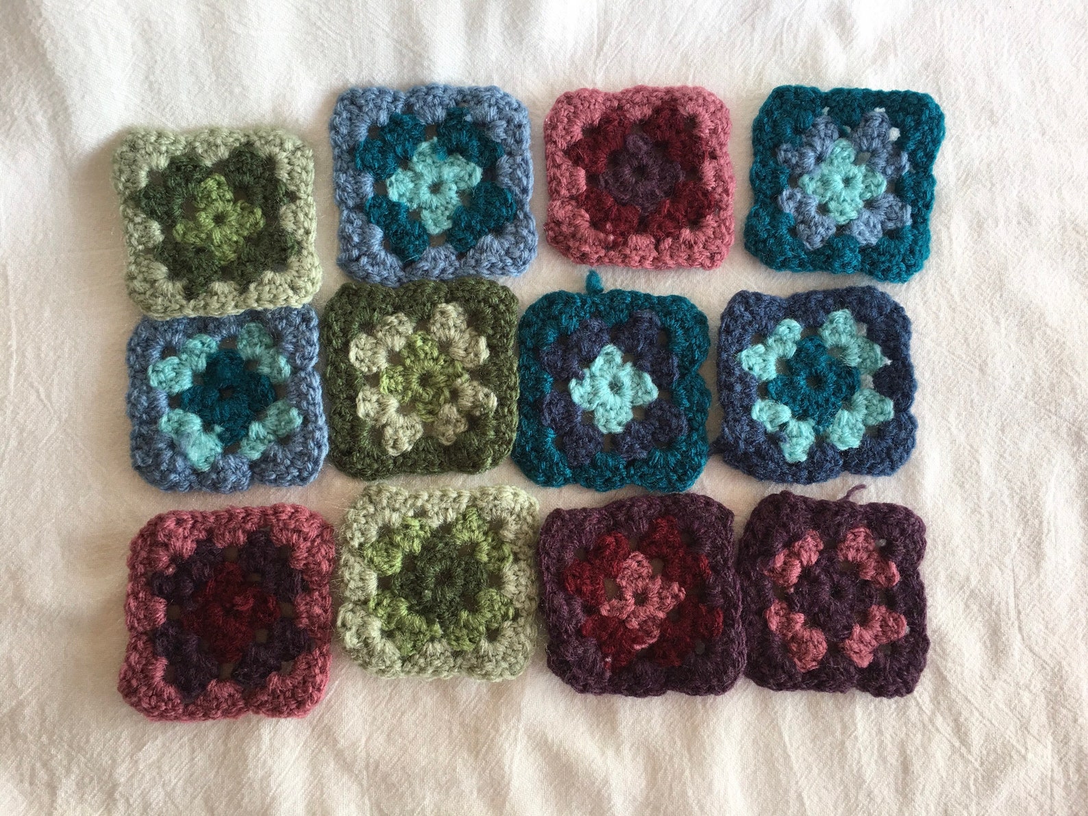 Small Granny Squares One Dozen of Assorted Colors Acrylic - Etsy