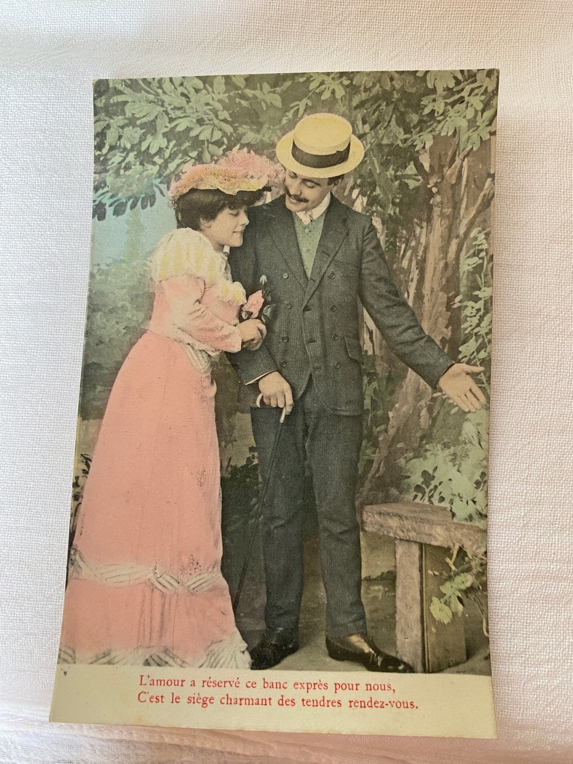 Set of 5 French Postcards, Romantic, Couples, Ephemera, Antique, Love ...